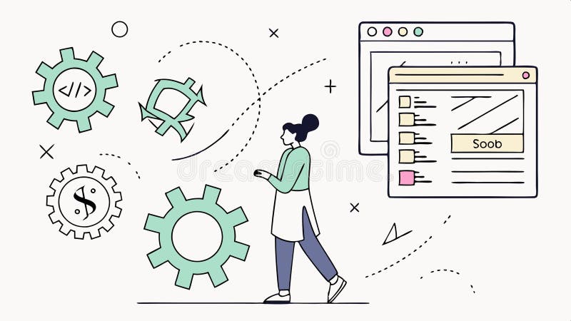 Web Developer at Computer, Coding, and Website Design Illustration Vector Design Generative AI ...