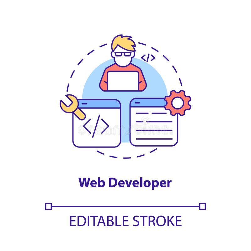 Web developer concept icon stock vector. Illustration of coding - 237714222