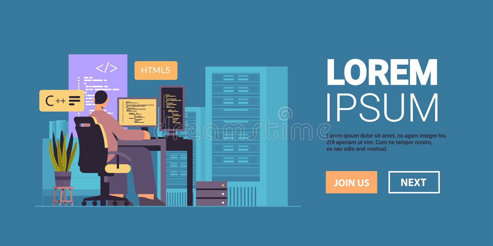 Web Developer Creating Program Code Development Of Software And Programming Concept Vertical