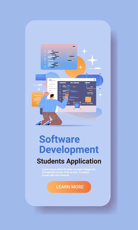Web Developer Creating Program Code Development Of Software And Programming Concept Vertical