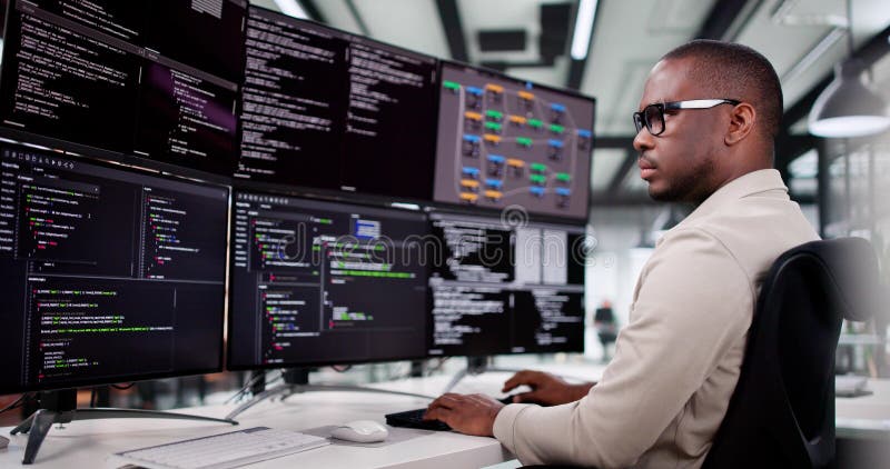 Web Developer Fine-Tuning Software Code Stock Image - Image of portrait ...