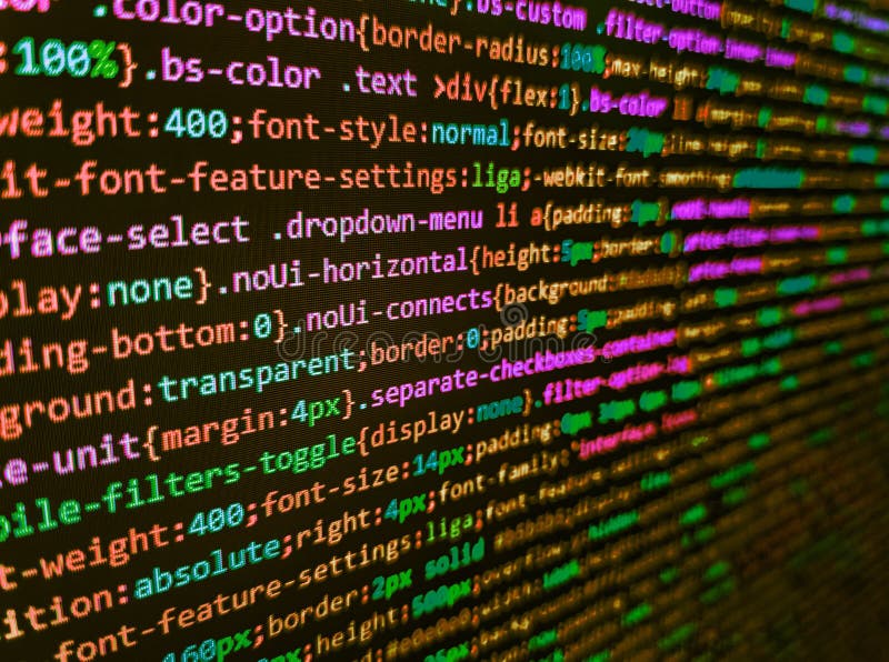 Web Developer Html Code With Css On Screen Programming Code Abstract Screen Of Software