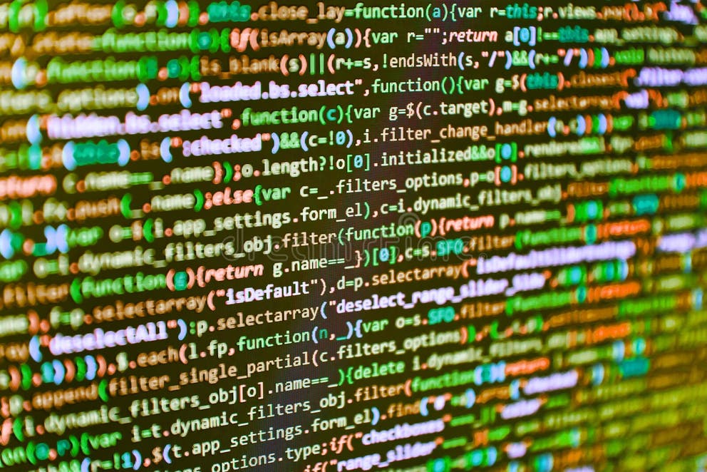 Web Developer HTML Code with CSS on Screen. Website Development. Laptop Screen Show Abstract ...