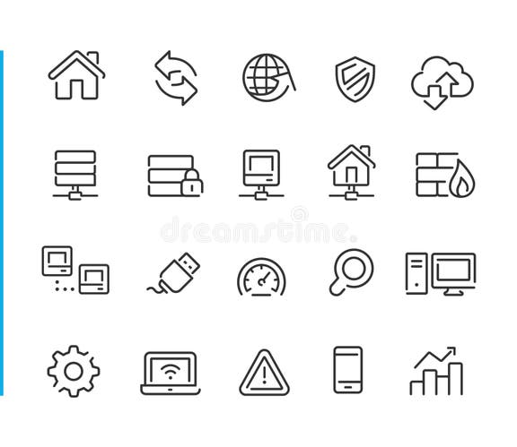 Web Developer Icons // Blue Line Stock Vector - Illustration of laptop, icons: 265104343