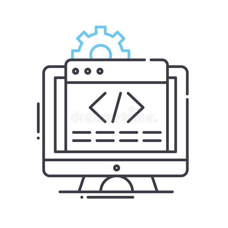 Web Developer Line Icon, Outline Symbol, Vector Illustration, Concept ... Web Developer Line Icon, Outline Symbol, Vector Illustration, Concept ...