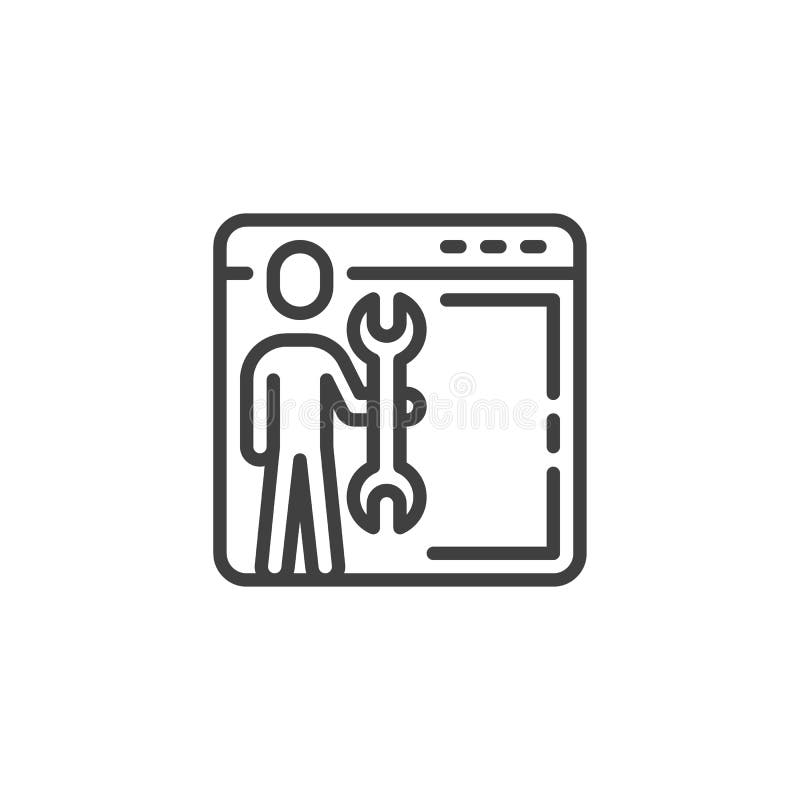 Developer Line Concept. Simple Line Icon Stock Vector - Illustration of ... Developer Line Concept. Simple Line Icon Stock Vector - Illustration of ...