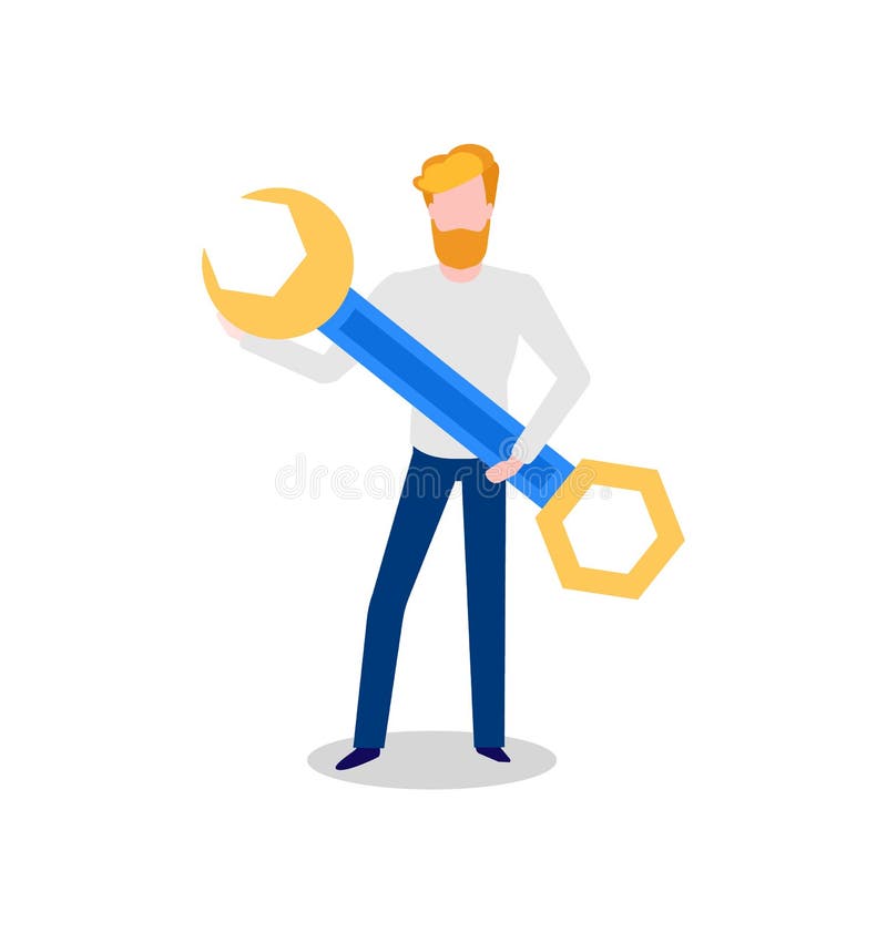 Web Developer, Programmer Holding Instrument Tool Stock Vector ...