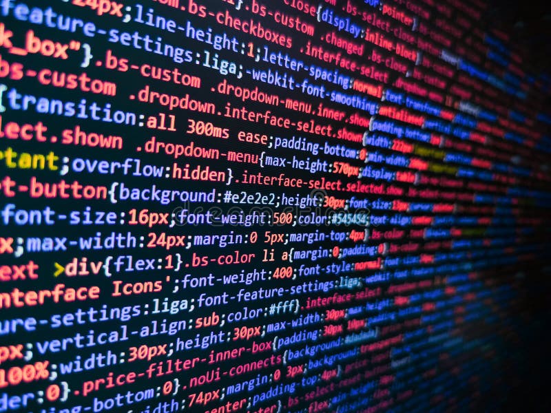 Web Developer Programmer Monitor Screen Display Concept Of Security Programming And Hacking