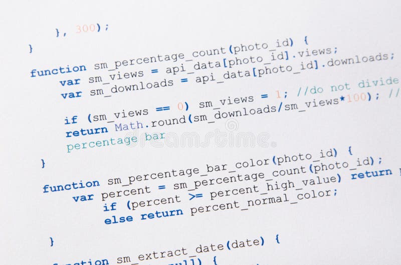 Web Developer Programming Code Printed On A Piece Of Paper Stock Image Image Of Computer