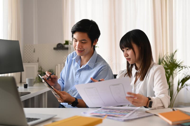 Web Developer Team Collaborating and Developing Template Layout for ...