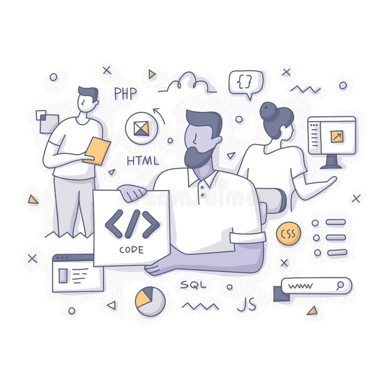 Developers Coding Stock Illustrations 1829 Developers Coding Stock 