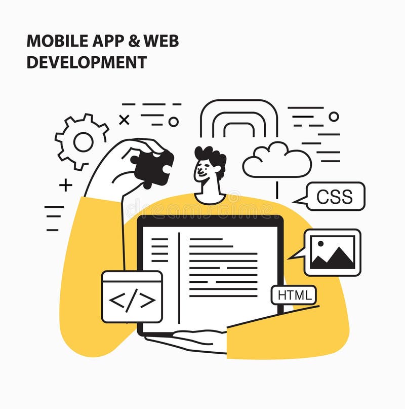 Web Development Agency Abstract Concept Vector Illustration Set. Front ...