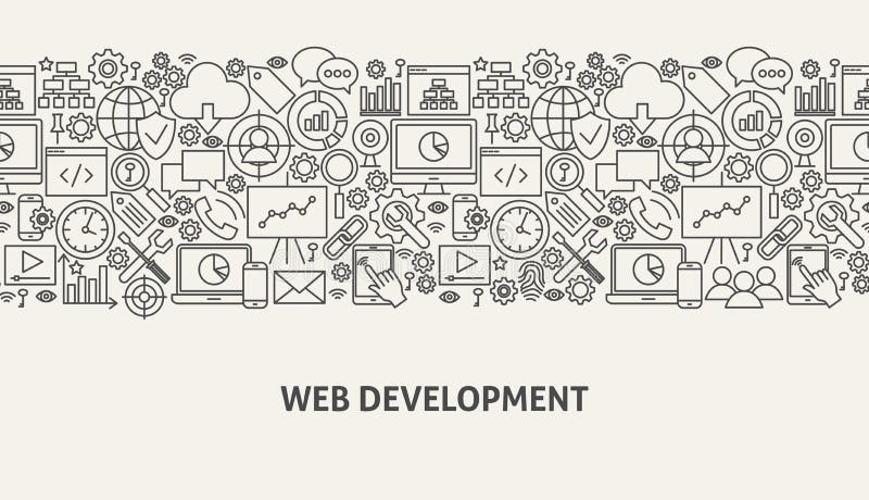 Web Development Banner Concept Stock Vector - Illustration of business ...