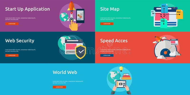 Web and Development Banner Design Stock Vector - Illustration of ...
