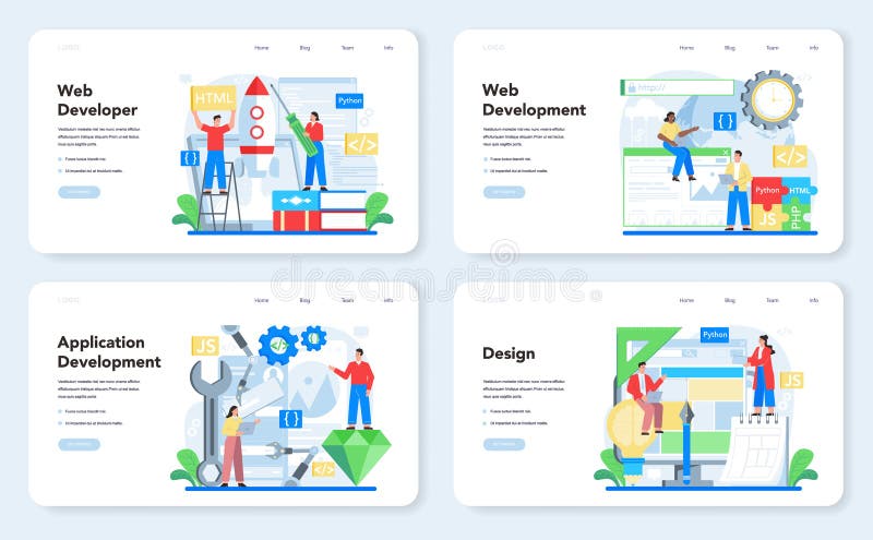 Web Development Banner Stock Illustrations – 94,563 Web Development ...