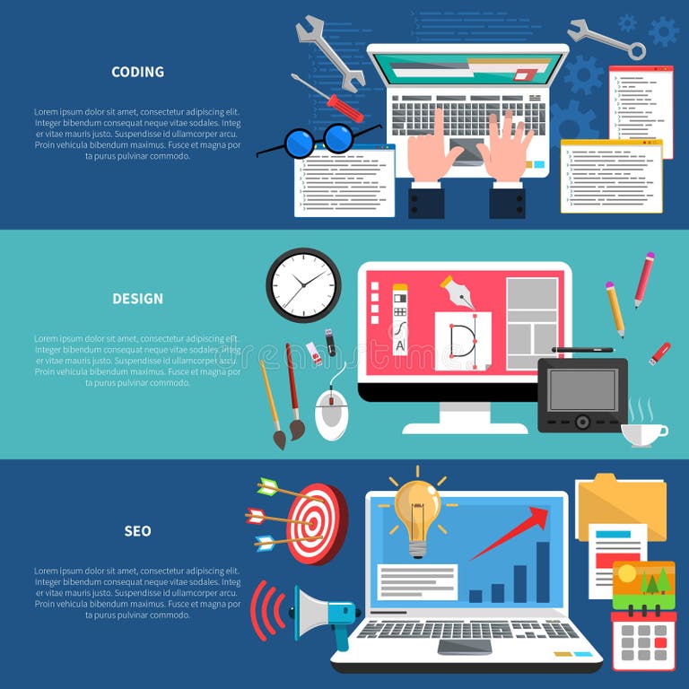 Web Development Banner Stock Illustrations – 101,728 Web Development ...