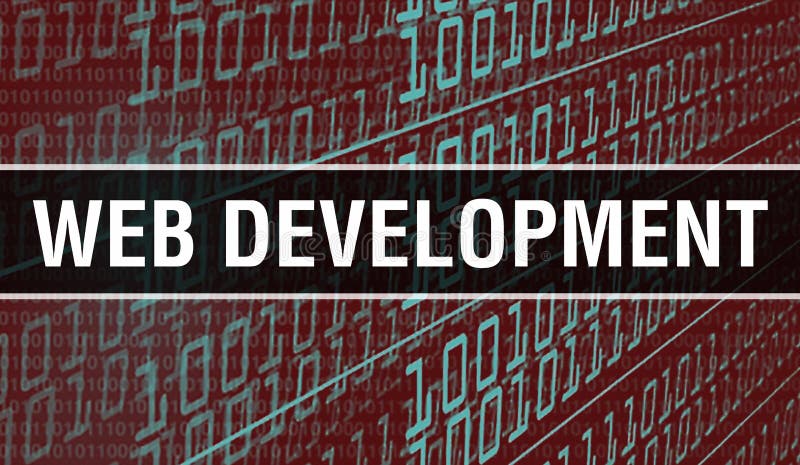 Web Development with Binary Code Digital Technology Background ...
