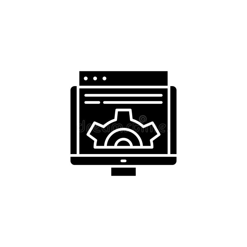 Web Development Black Icon Concept. Web Development Flat Vector Symbol ...