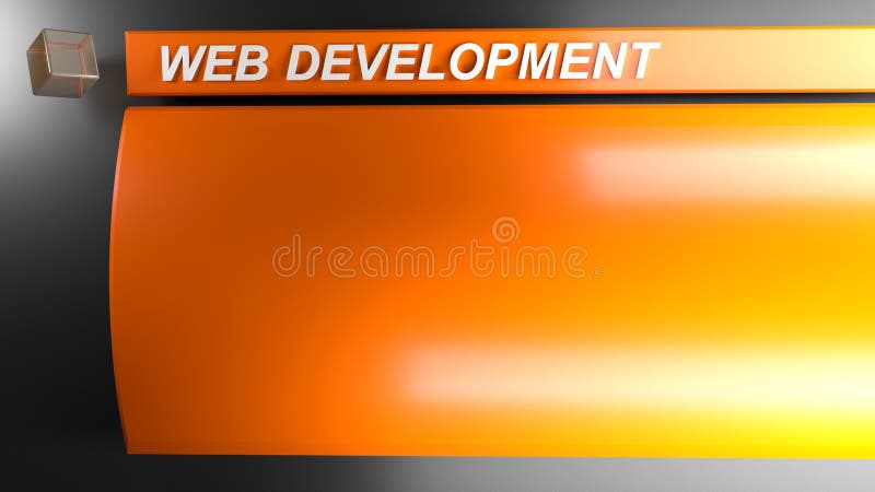 Web Development Black and Orange Background - 3D Rendering Illustration ...