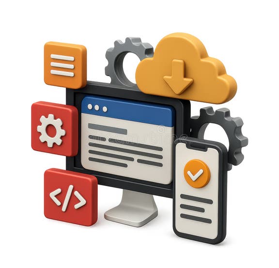 Web Development Cloud Computing Mobile App Design Software Gears Settings Code Menu Download ...