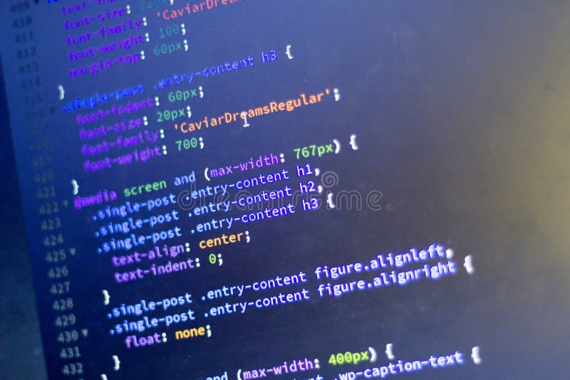 Web Development Code Cssless Styles Preprocessor Script Lines Editorial Stock Image Image Of