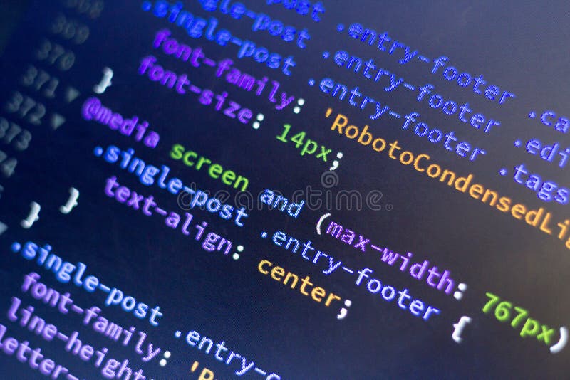Web Development Code Cssless Styles Preprocessor Script Lines Stock Image Image Of Cssless