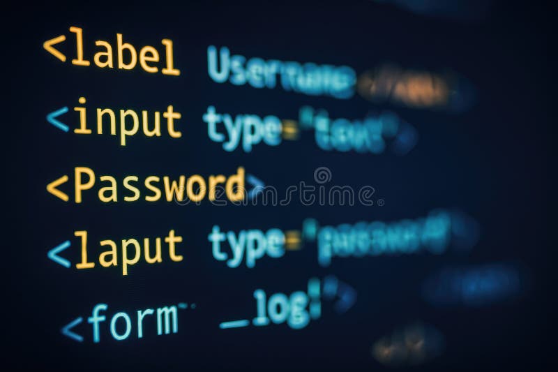 Web Development Code Login Form Password Input Stock Illustration - Illustration of focus, ideal ...