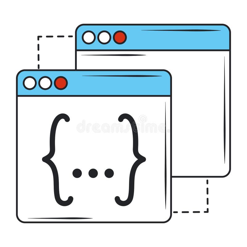 Web Development Coding Creation Digital Software Stock Vector