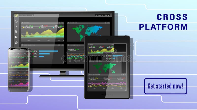 Cross Platform web page stock vector. Illustration of internet - 156226980