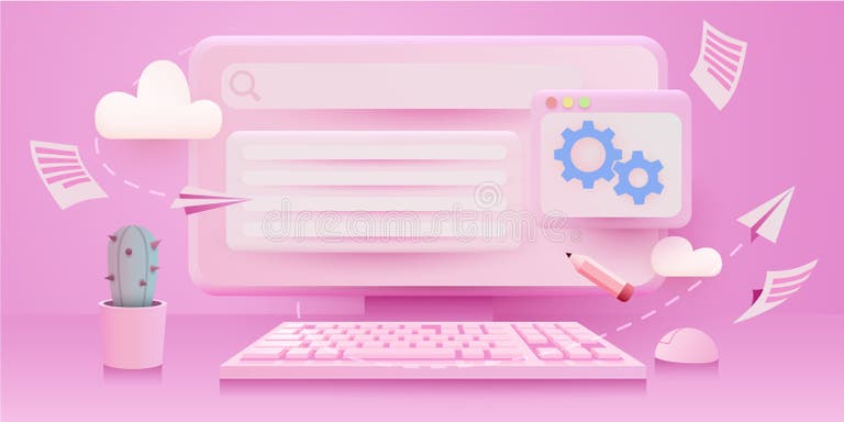 Web Development Coding And Programming Banner Computer Code On Laptop Stock Vector