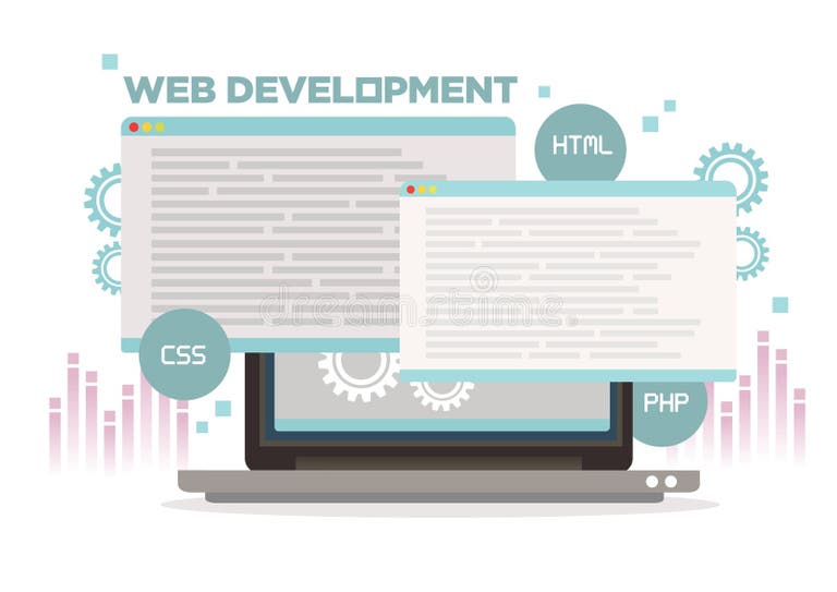 Web Development, Coding and Programming Concept with Laptop Computer ...