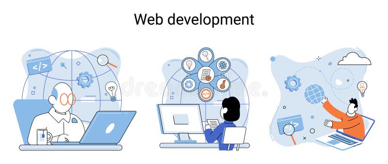Web Development Coding And Programming Creation Digital Software Mobile Desktop Platforms