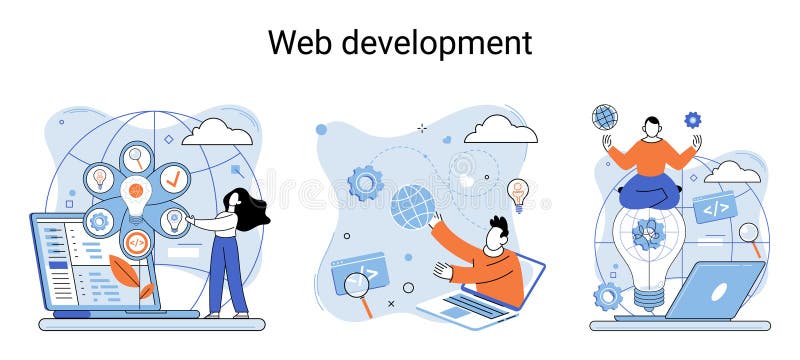 Web Development Coding And Programming Creation Digital Software Mobile Desktop Platforms