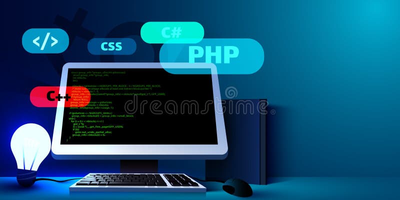 Computer Code Mascots Programming Characters Code File And Terminal Binary Keyboard Bug