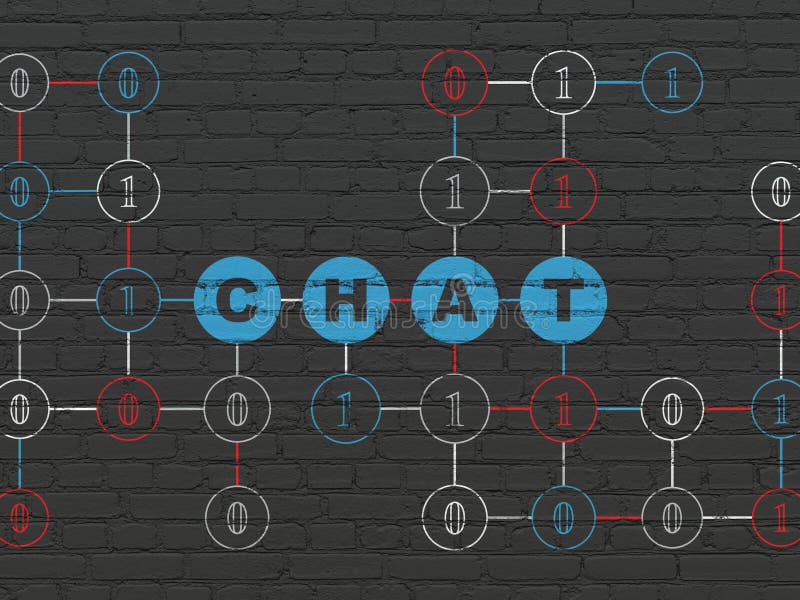 Web Development Concept: Chat on Wall Background Stock Illustration ...