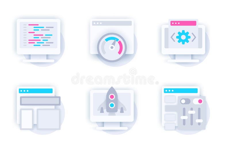 Web Development Concept with People Scene in Flat Cartoon Design. Stock ...
