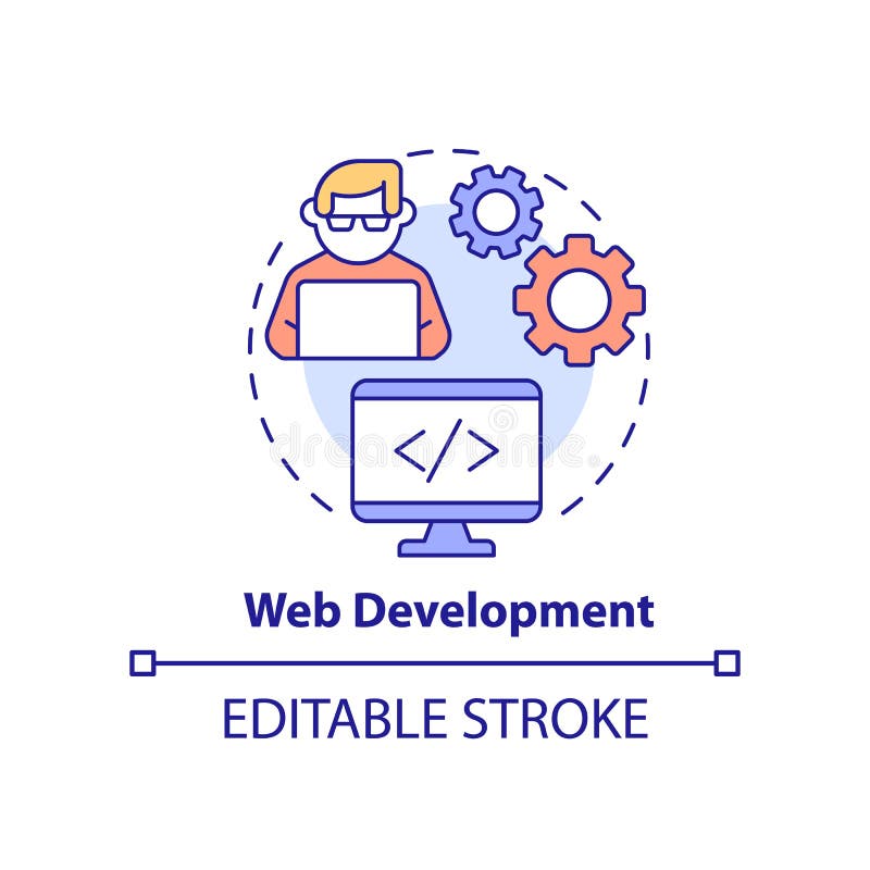 Web Development Concept Icon Stock Vector - Illustration of website ...