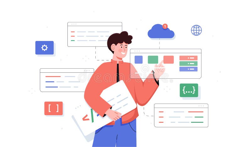 Professional Programmer Concept Stock Vector - Illustration of computer ...