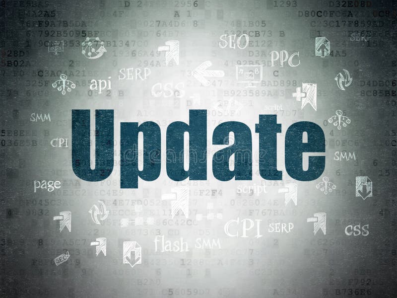 Web Development Concept: Update on Digital Data Paper Background Stock ...