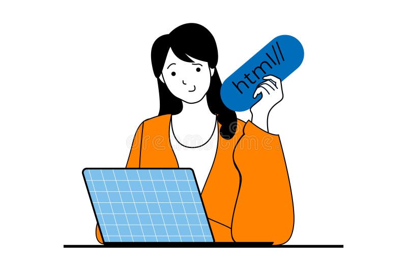 Web Development Concept with People Scene in Flat Design. Vector ...