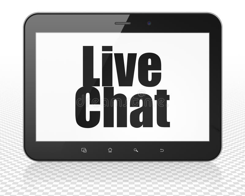 Web Development Concept: Tablet Pc Computer with Live Chat on Display ...