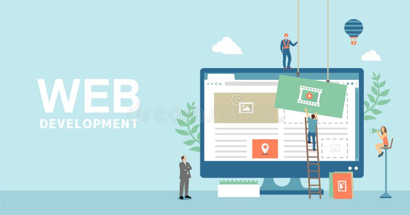 Web Development Concept Vector Banner Illustration Stock Vector ...