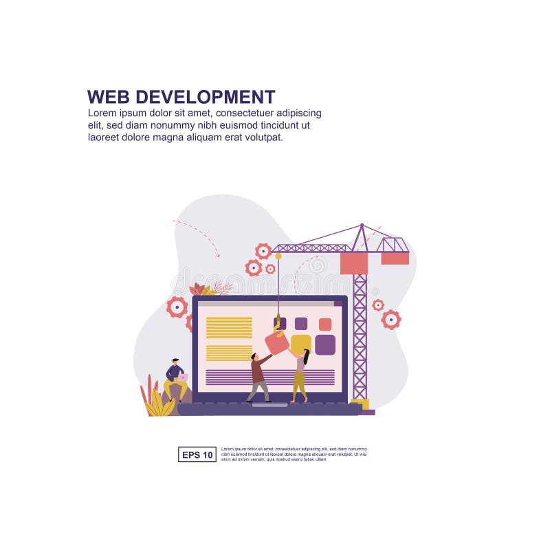 Web Development Concept Vector Illustration Flat Design for ...
