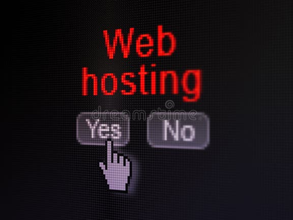 Web Development Concept: Web Hosting on Digital Computer Screen Stock ...