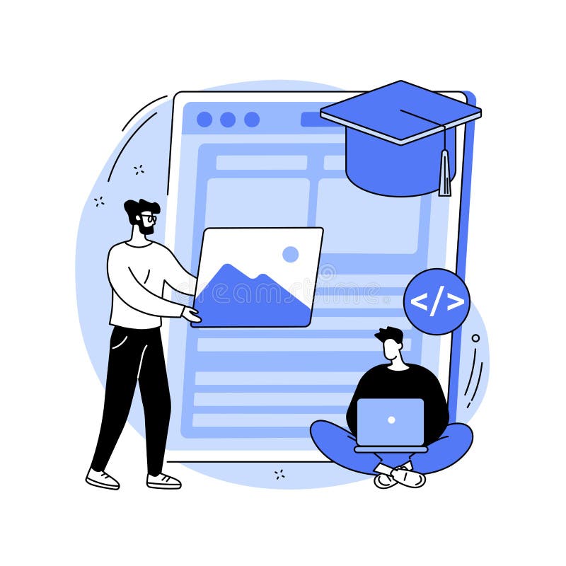 Man Build Responsive Mobile Application, 3d Isometric. Landing Page ...