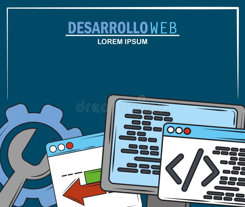 Set of Website Program. Solid Icon Simple Style Stock Illustration ...