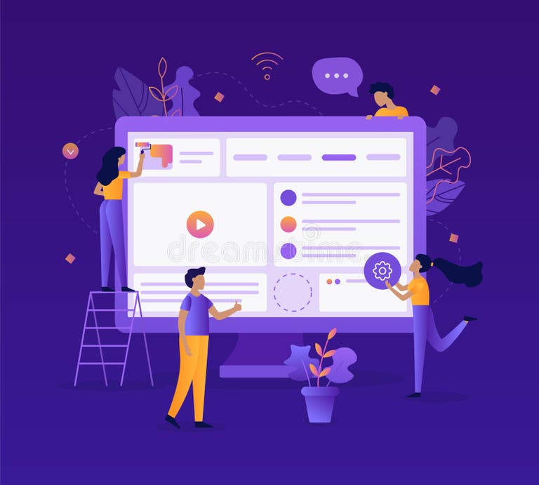 Developers Teamwork Flat Illustration Stock Illustrations – 6,027 ...