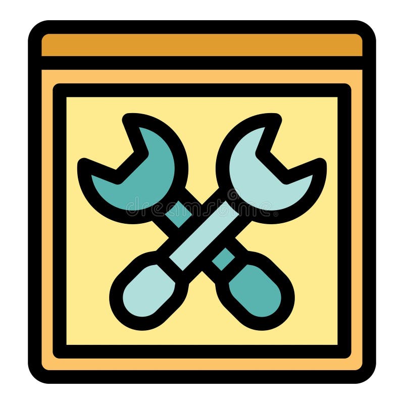 Web Development Icon Showing Crossed Wrenches Symbolizing Website Under ...