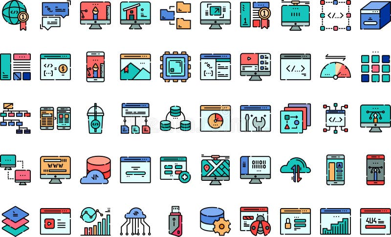 Web Development Icons High-Quality Vector Icons Collection with ...