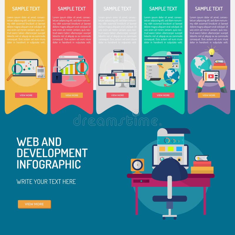 SEO and Development Infographic Complex Stock Vector - Illustration of ...
